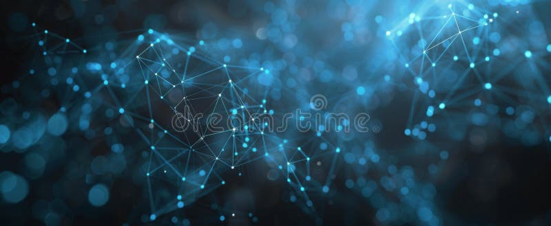 Abstract Blue Network Pattern Background Stock Image - Image of ...