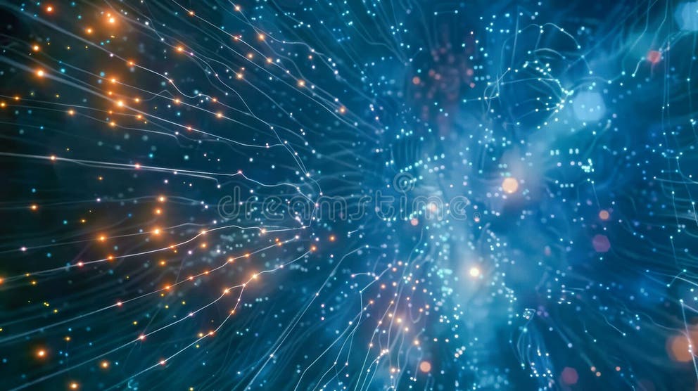 Digital Abstract Background of Interconnected Glowing Particles and ...