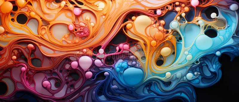 Digital Abstract Background with Multicolored Paint Splashes Stock ...