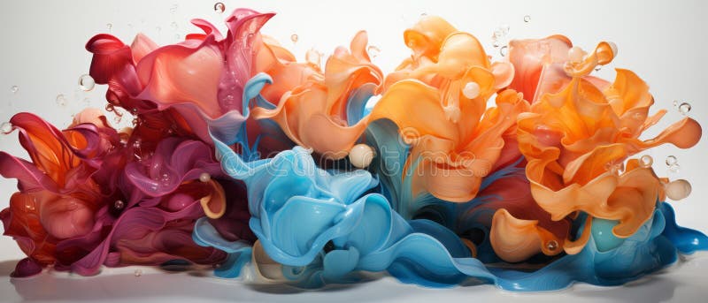 Digital Abstract Background with Multicolored Paint Splashes Stock ...