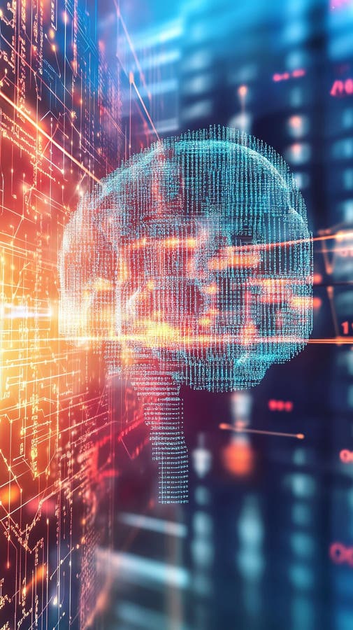 Digital Abstract Background with Neural Networks and Encryption Themes ...