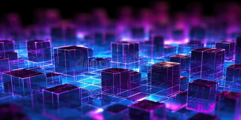 Digital Abstract Background with Sci-fi Neon Light Line Pattern ...