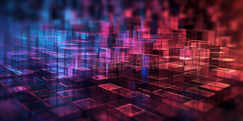 Digital Abstract Background with Sci-fi Neon Light Line Pattern ...