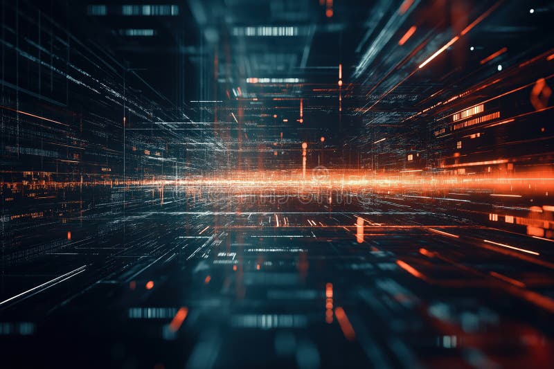 Digital Abstract Background Showcasing Illuminated Lines And Data