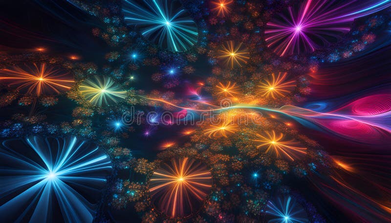 Digital Abstract Background of Technological Colors, Neural Networks ...