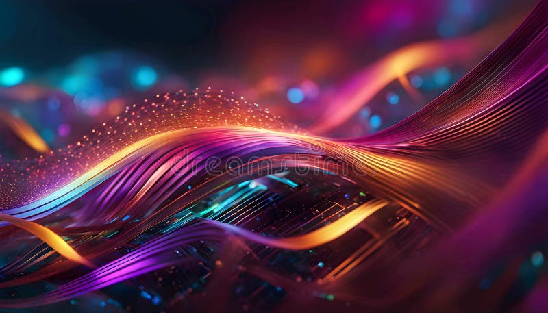 Digital Abstract Background of Technological Processes, Neural Networks ...