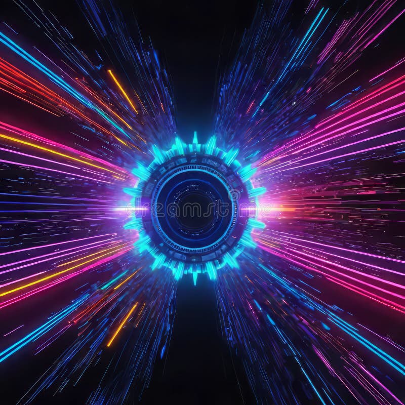 Digital Abstract Background of Technological Processes, Neural Networks ...