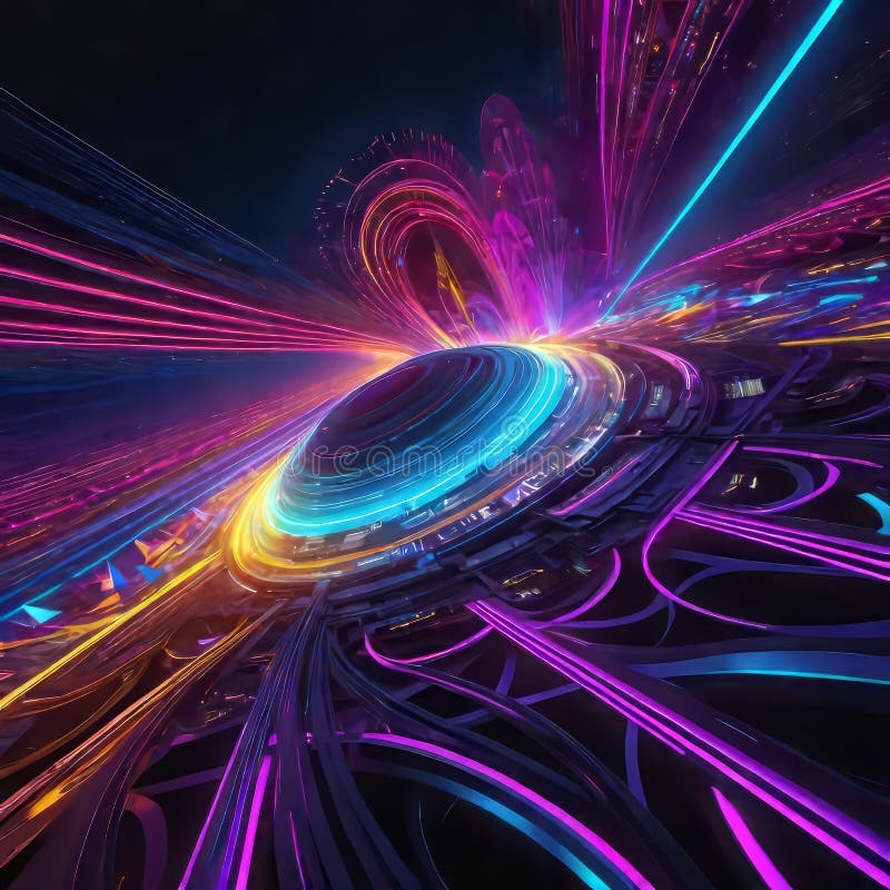 Digital Abstract Background of Technological Processes, Neural Networks ...