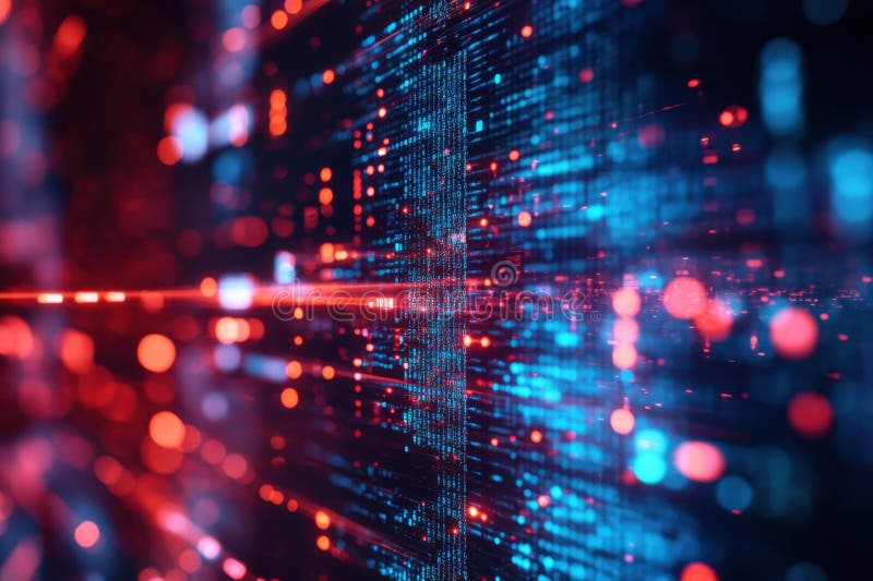 Digital Abstract Background with Vibrant Blue and Red Colors ...