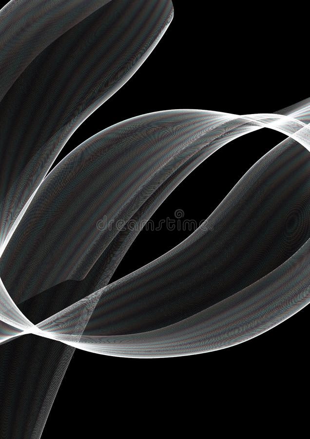 DIgital Abstract Black Background with Light Transparency Wave White ...