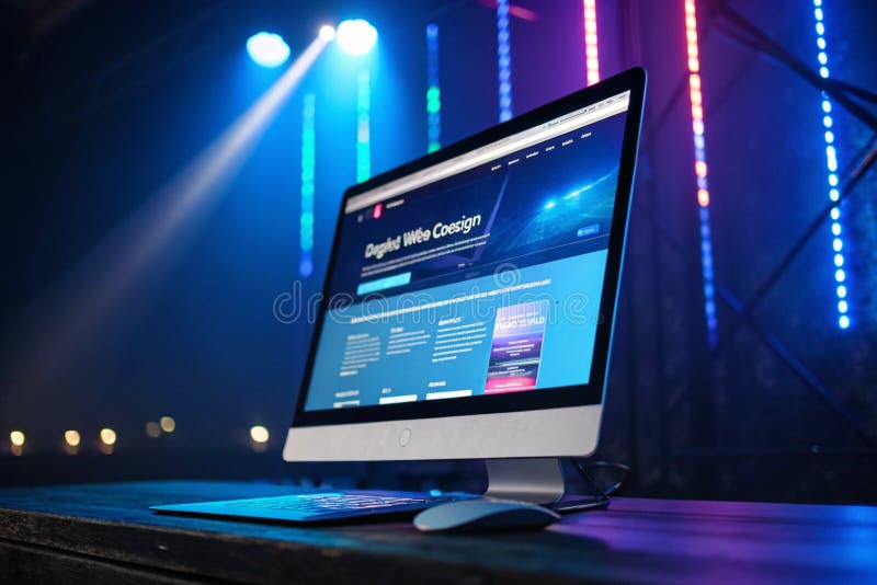 Abstract Blue Gradient Background with Dark Lights Stock Illustration ...