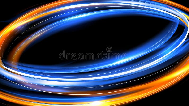 Digital Abstract Blue and Orange Glowing Light Path Symbolizing ...