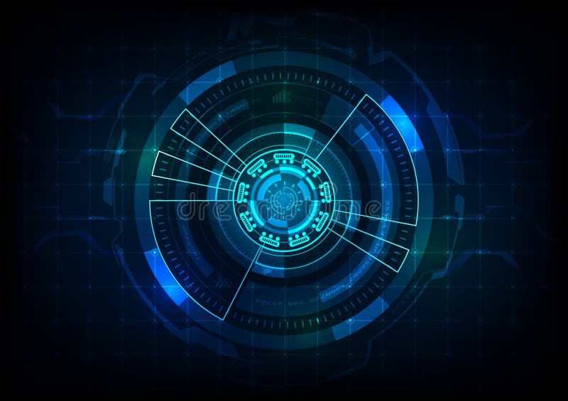 Digital Abstract Circle on High Tech Technology Communication Circuit ...