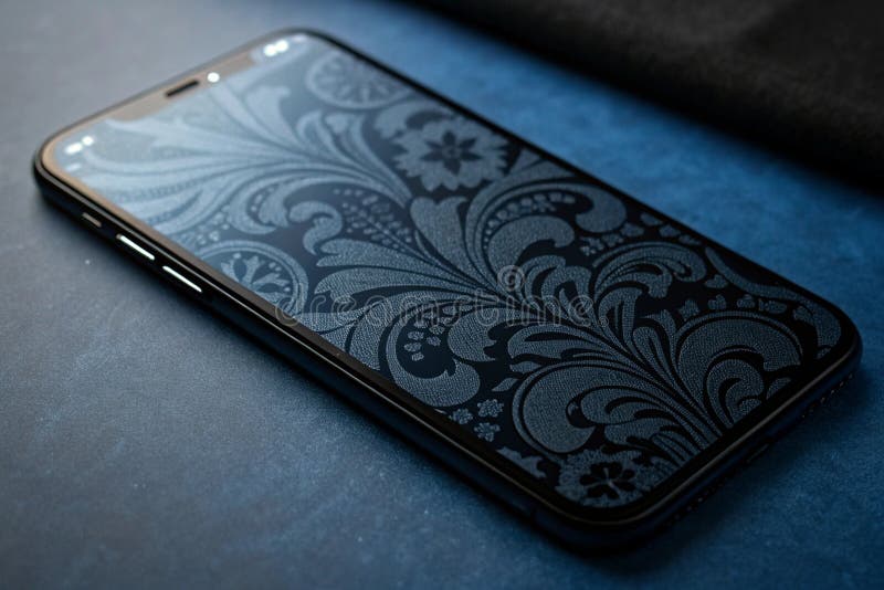 Abstract Dark Blue Light Background with Digital Pattern Stock ...