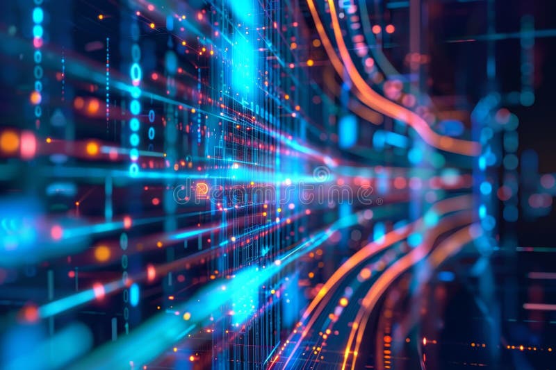 Digital Abstract of Data Transfer Process on a Computer Screen ...