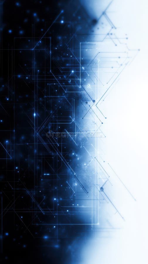 Digital Abstract Design with Blue Lines and Glowing Elements Stock ...