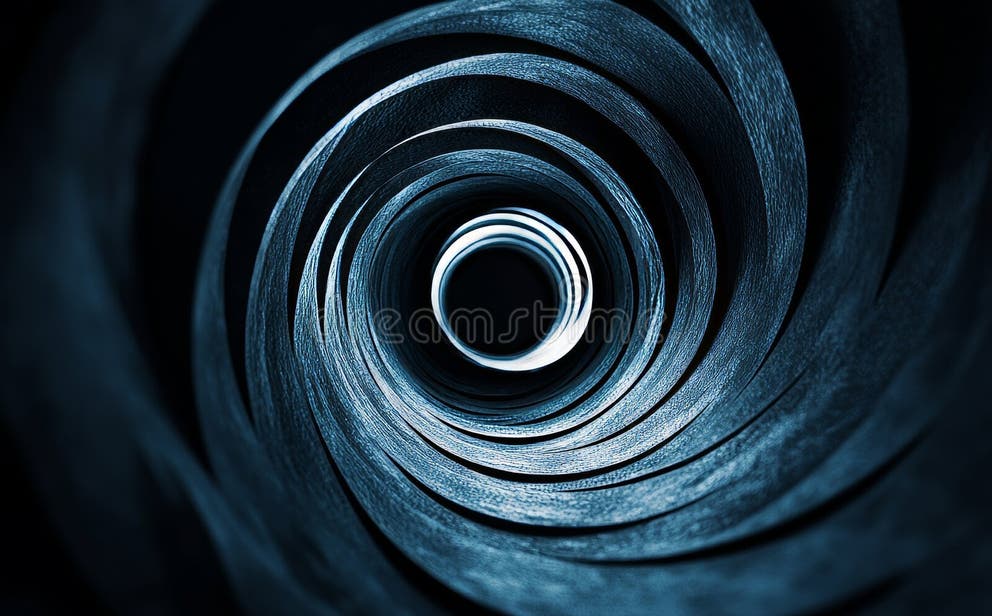 A Digital Abstract Design Features a Swirling Blue Vortex that Creates ...