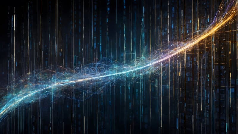 Digital Abstract Design with Light Streaks, Geometric Patterns, and ...