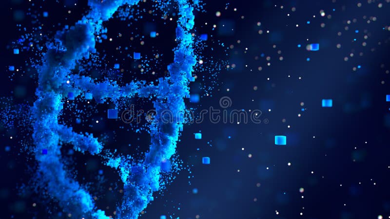 Digital Abstract DNA Gene Helix Spiral Molecule Structure. Stock ...