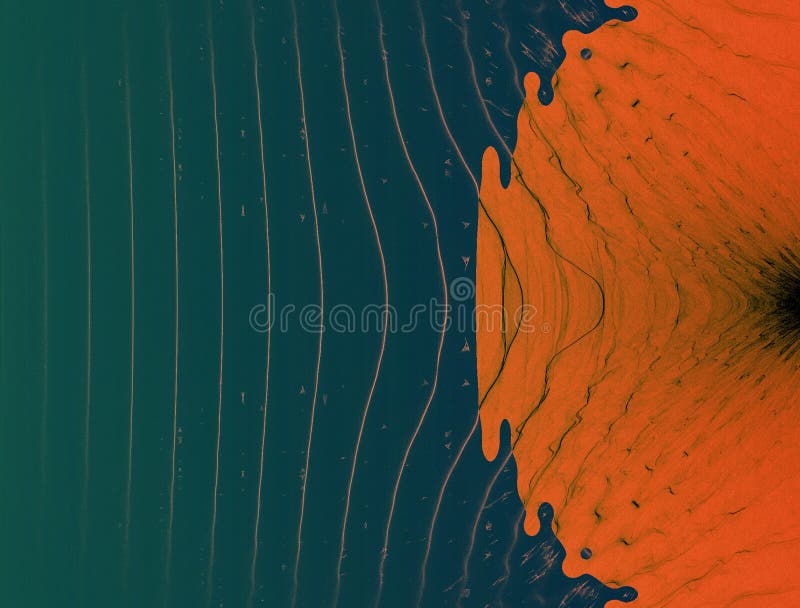 DIgital Abstract Green Background with Orange Wave Oval Stock ...