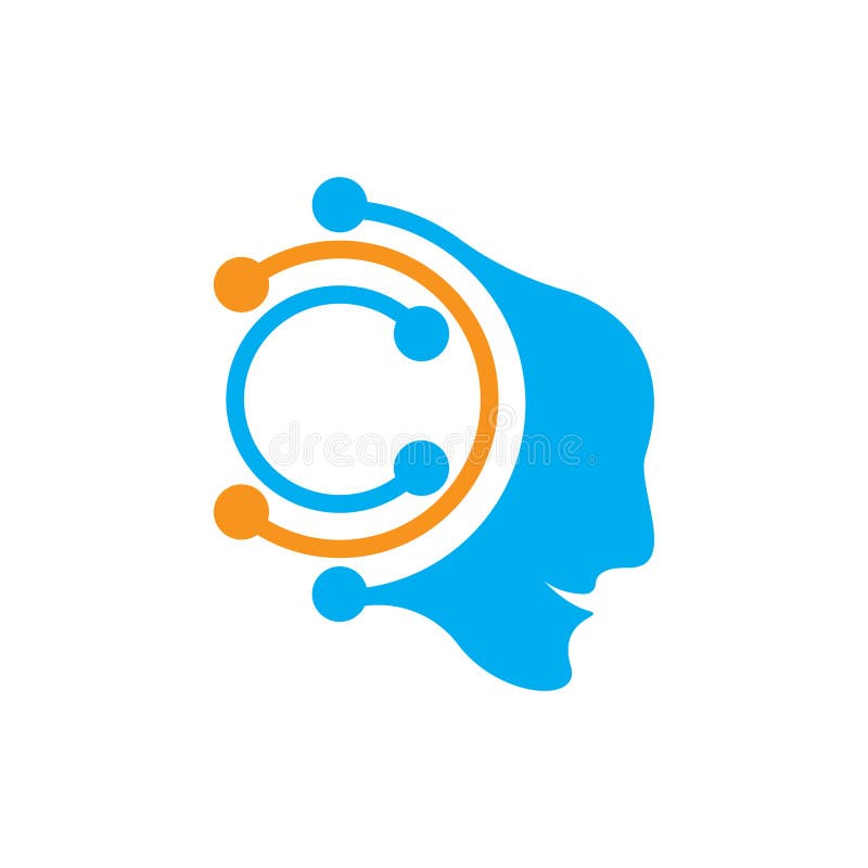 Digital Abstract Icon Human Head Tech Logo Stock Vector - Illustration ...