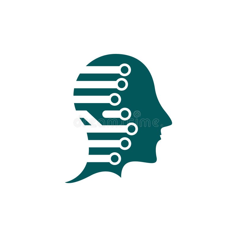 Digital Abstract Icon Human Head Tech Logo Stock Vector - Illustration ...