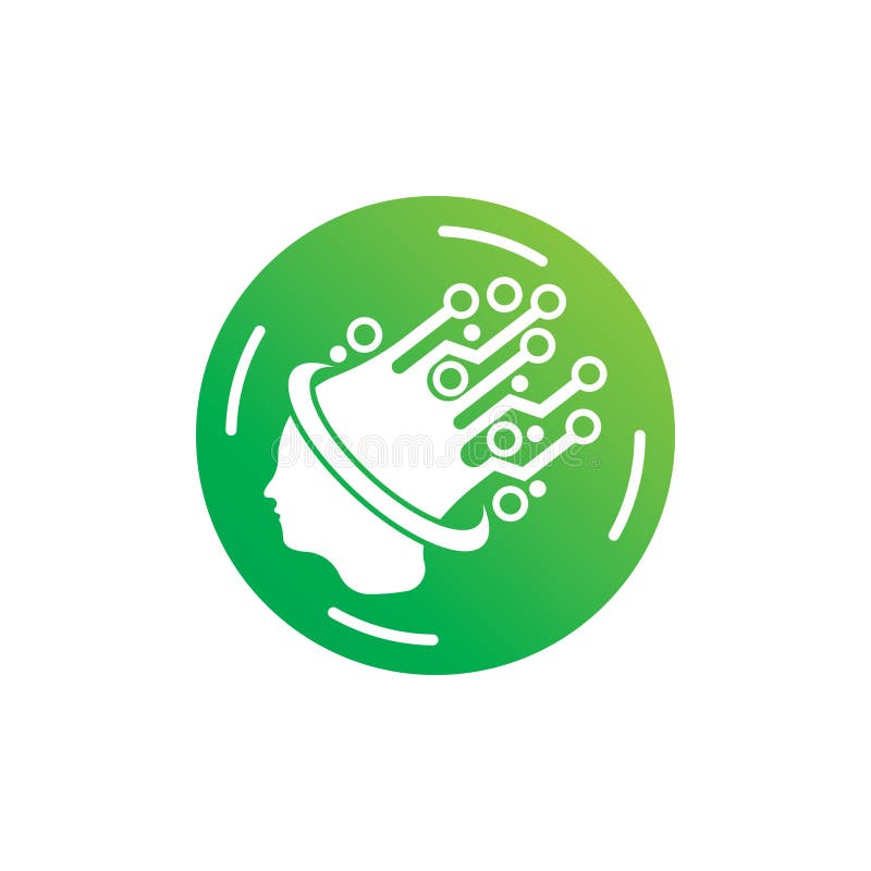 Digital Abstract Icon Human Head Tech Logo Stock Vector - Illustration ...