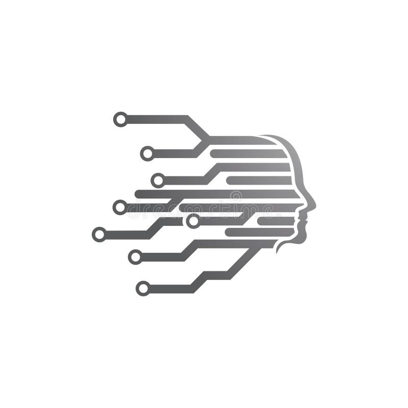 Digital Abstract Icon Human Head Tech Logo Stock Vector - Illustration ...