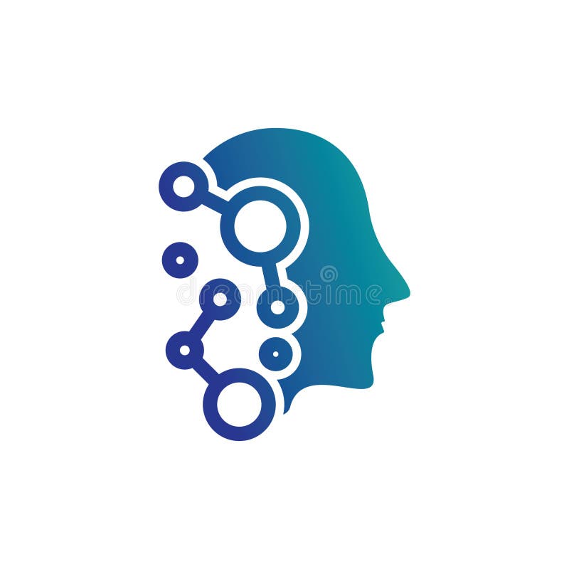 Digital Abstract Icon Human Head Tech Logo Stock Vector - Illustration ...