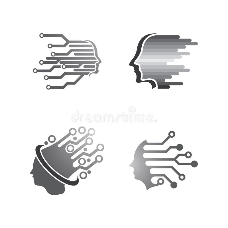 Head Tech Logo, Pixel Head Logo Concept Vector, Robotic Technology Logo ...