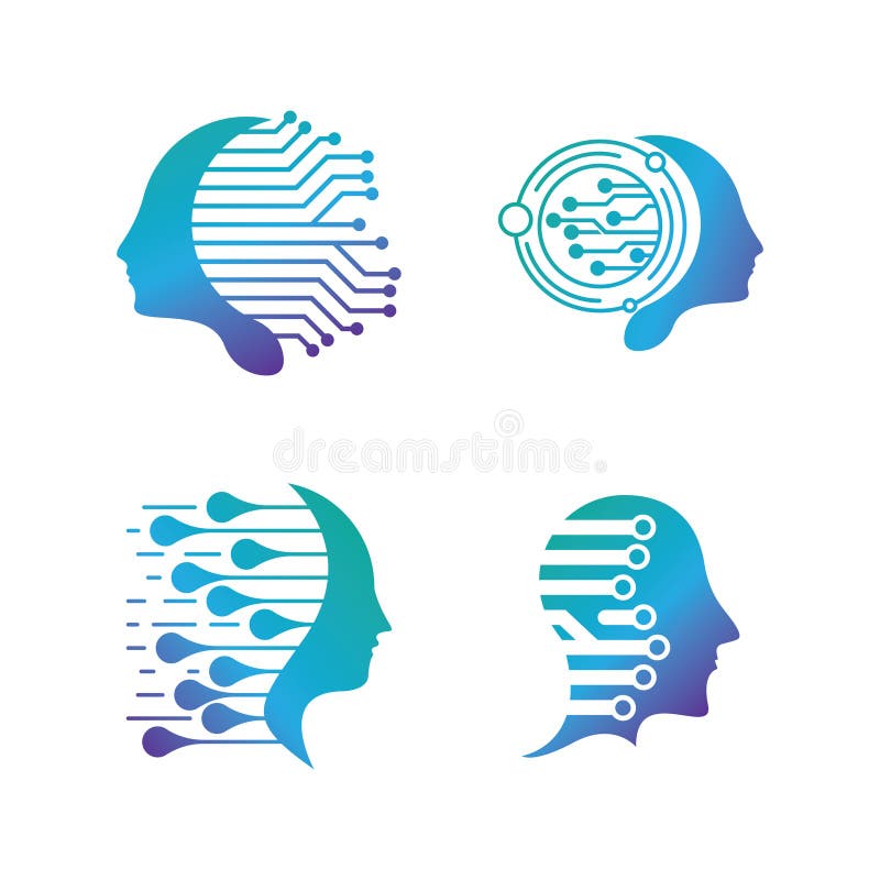 Head Tech Logo, Pixel Head Logo Concept Vector, Robotic Technology Logo ...
