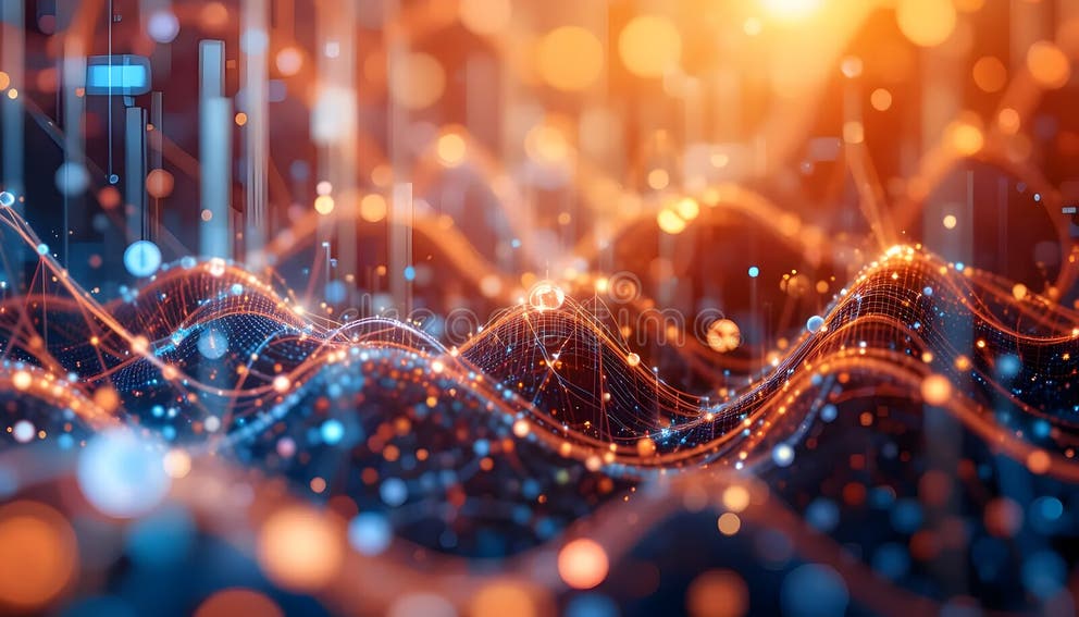 Digital Abstract Illustration of a Data Visualization with Light ...