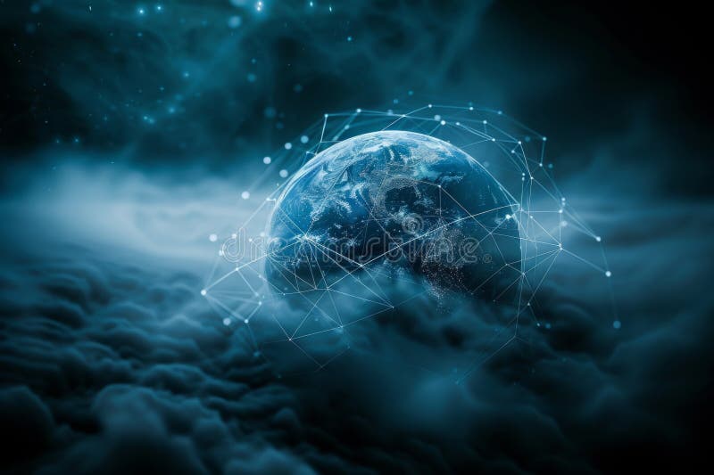 Digital Abstract Image Depicting a Connected Global Network with ...