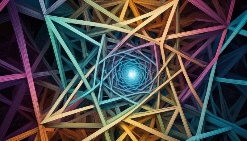 Abstract Geometric Energy Core Stock Photo - Image of bright ...