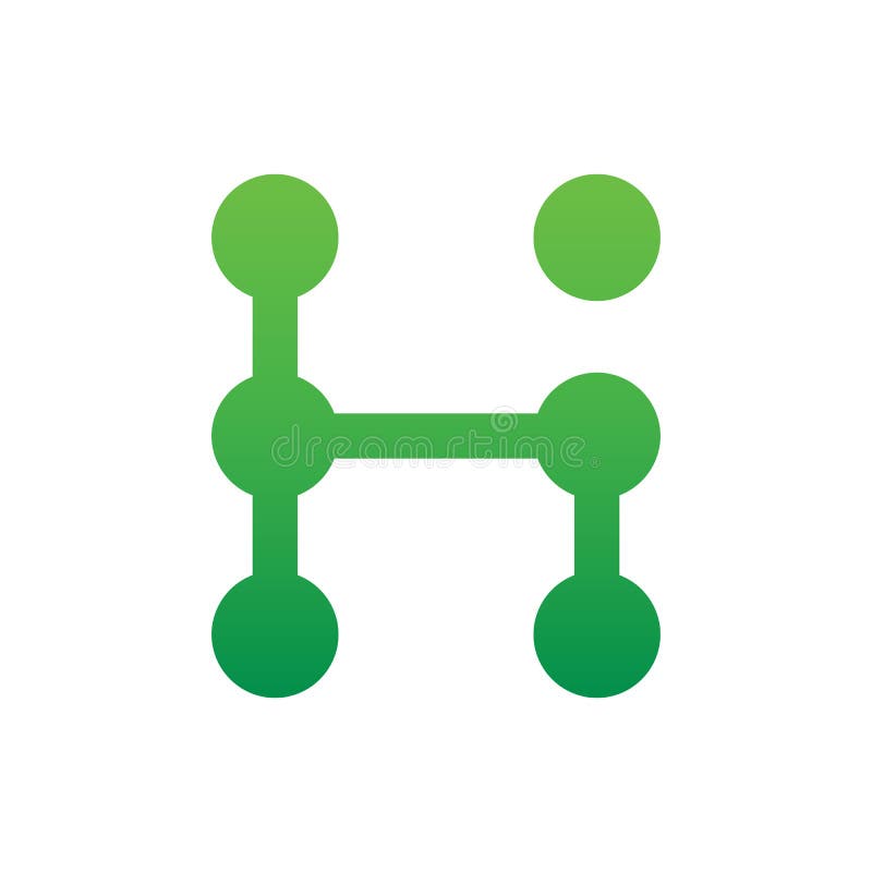 Digital Abstract Letter H Logo Template, Connectiong Dots Icon Design ...