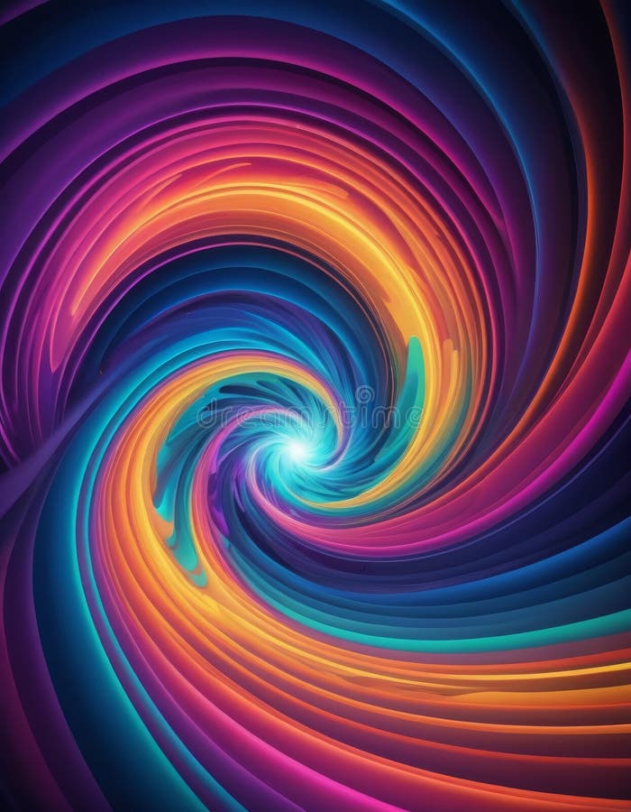 Vivid Swirling Rainbow Vortex Abstract Art Stock Illustration ...