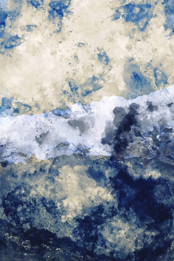 Digital Abstract Painting in Cool Tone for Background, Cool Color ...