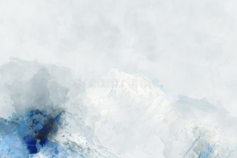 Digital Abstract Painting in Cool Tone for Background Stock Photo ...