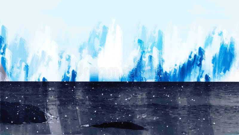 Digital Abstract Painting in Cool Tone for Background, Cool Color ...