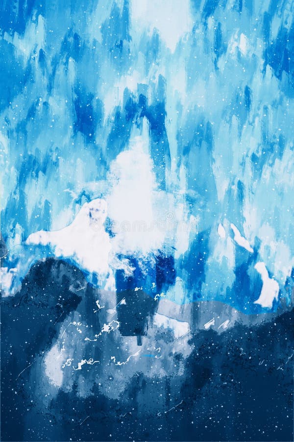 Digital Abstract Painting in Cool Tone for Background, Cool Color ...