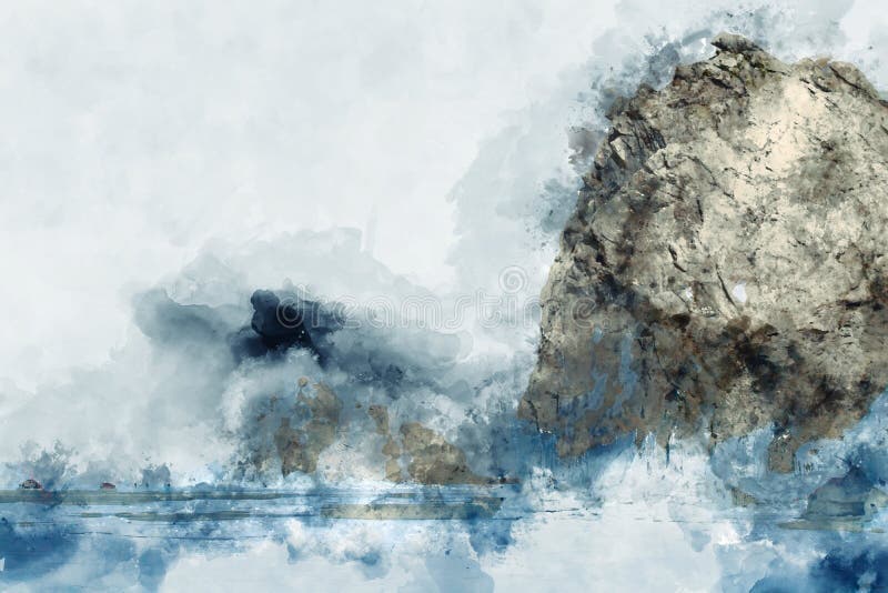 Digital Abstract Painting in Cool Tone for Background, Cool Color ...