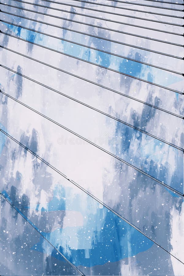 Digital Abstract Painting in Cool Tone with Lines for Background, Cool ...