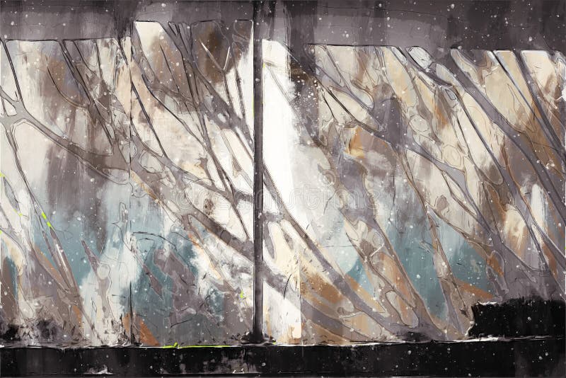 Digital Abstract Painting in Duotone Tone for Background, Monotone ...