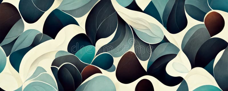 Digital Abstract Pattern, Abstract Blue Shades Themed Heather ...