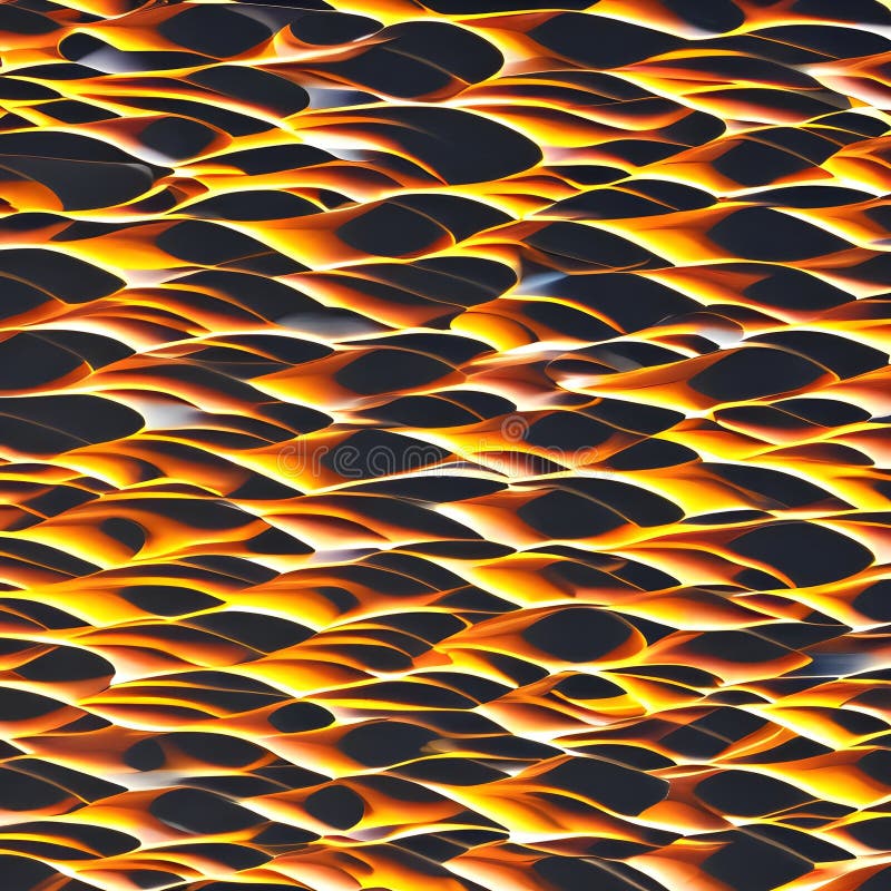 A Digital Abstract Pattern of Interlocking Circles in Shades of Yellow ...