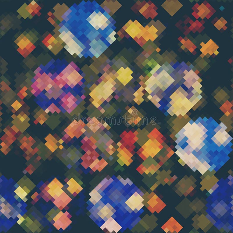 Digital Pixel- Art Decoration. Color Abstract Background Stock ...