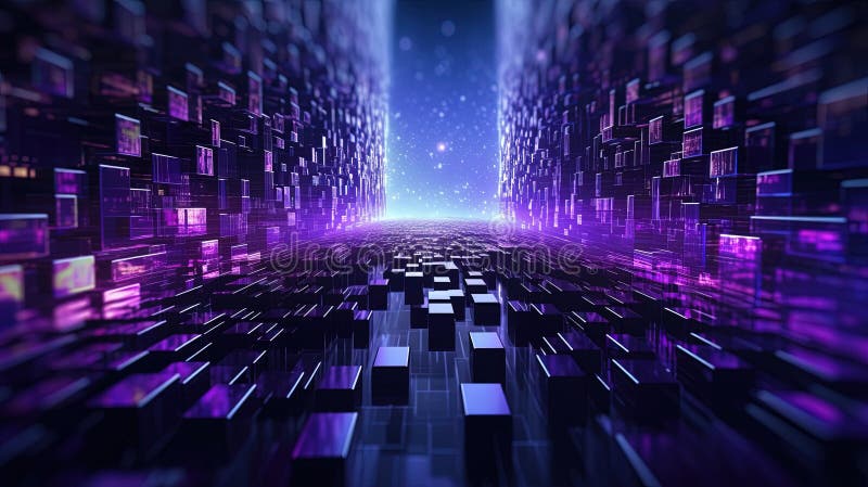 Digital Abstract of Green Color Dot Matrix Pattern Selective Focused ...