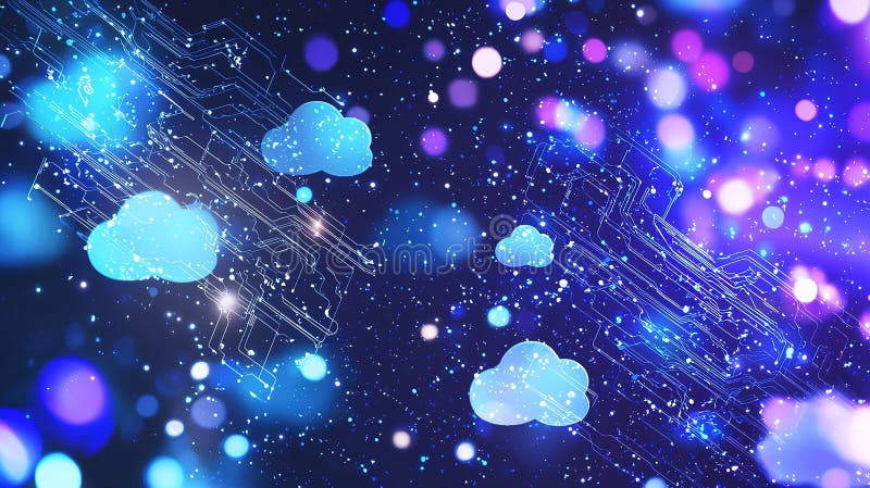 Digital Abstract Representation of Cloud Computing with Vibrant Colors ...