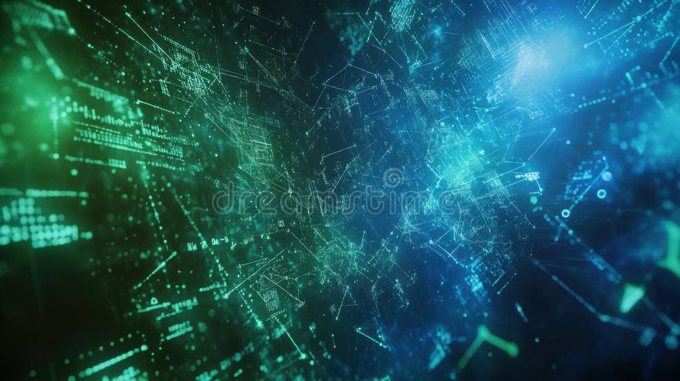 Digital Abstract Sci-fi Cyber Space with Futuristic Geometric Patterns ...