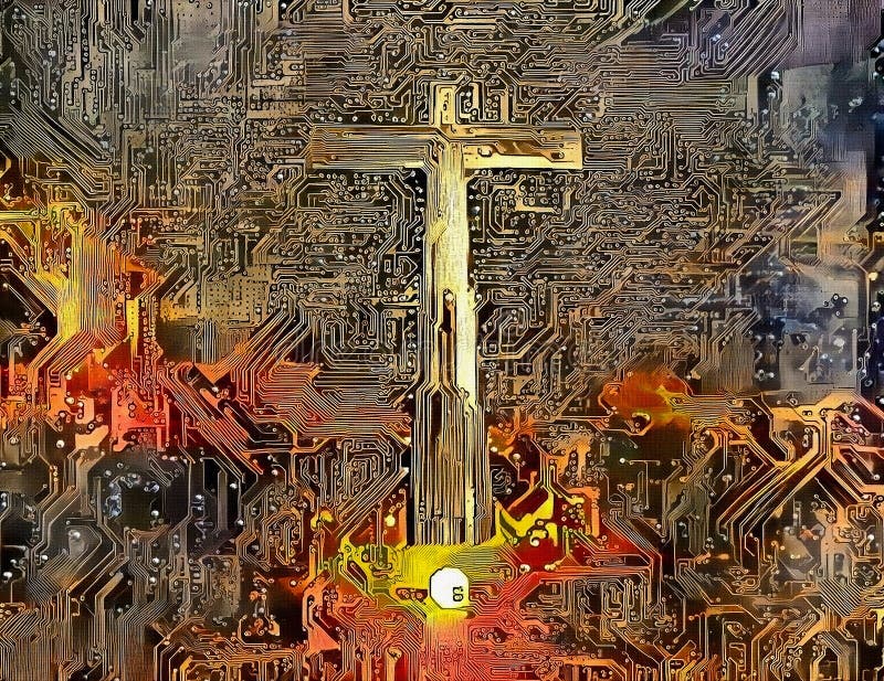 Digital Cross stock illustration. Illustration of life - 151966505